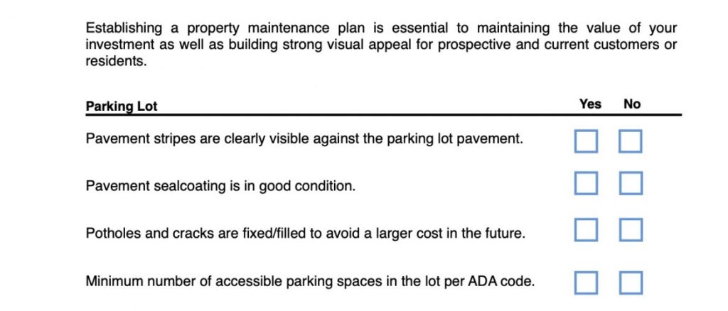 ASPHALT MAINTENANCE CHECKLIST - Two Men and a Striper